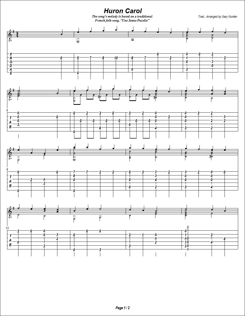 Huron Carol – SeriousGuitar.com – The Music Of Gary Gontier